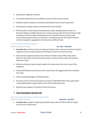 Rajesh Reddi_9_Years_Demantra_Consultant | DOC | Computer Software and Applications | Computing