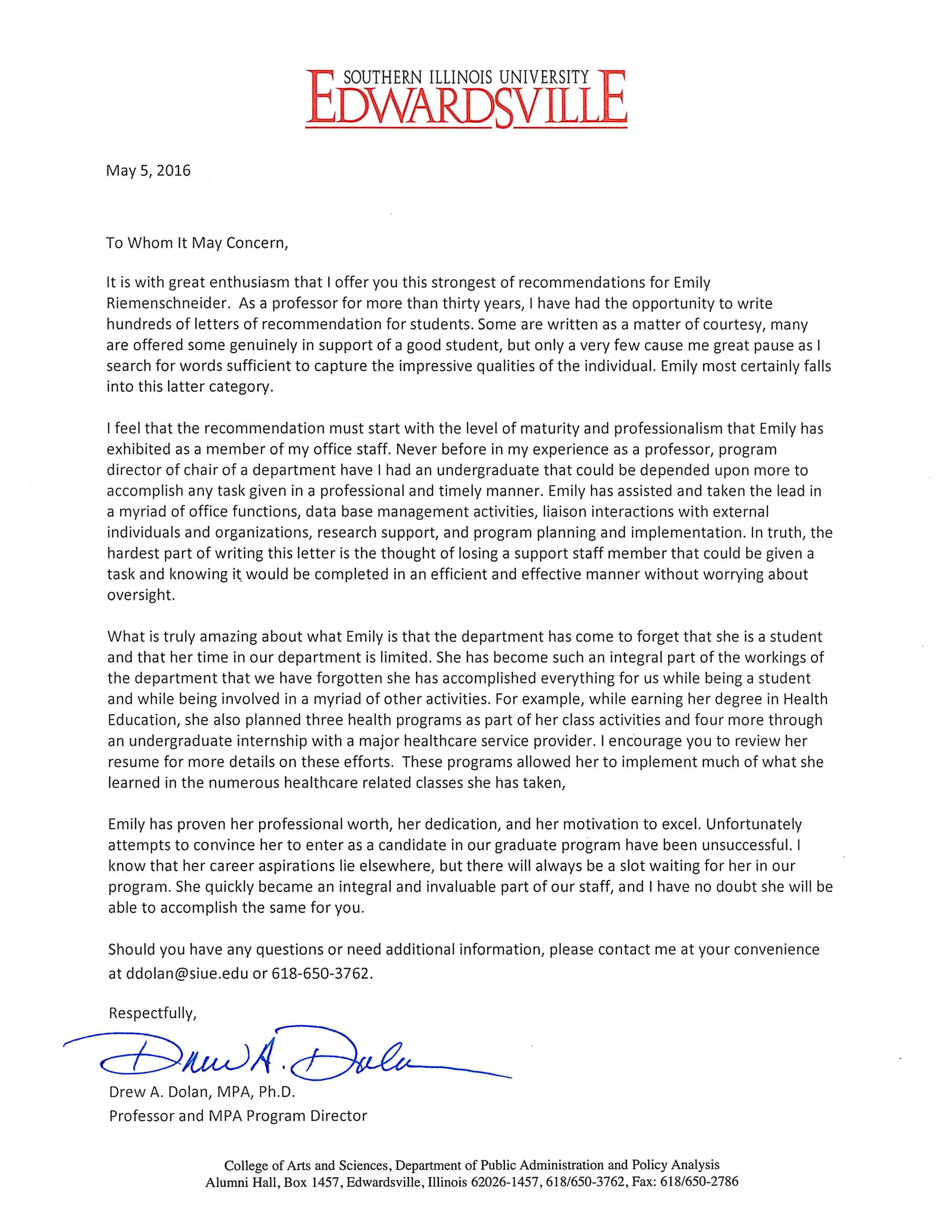 Dr. Dolan Recommendation | PDF