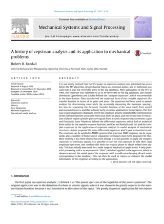 A History Of Cepstrum Analysis And Its Application To Mechanical ...