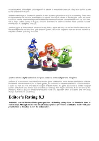 Splatoon Review v1.2 | DOCX | Arms & Ammunition | Sensitive Topics