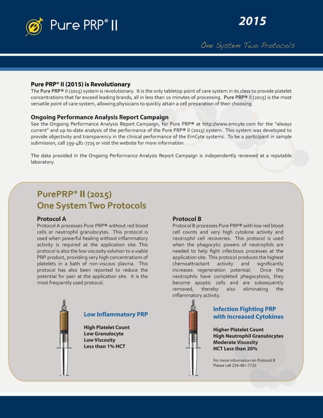 PRP EmCyte Brochure 2015 V8 Revision 1 (2) | PDF
