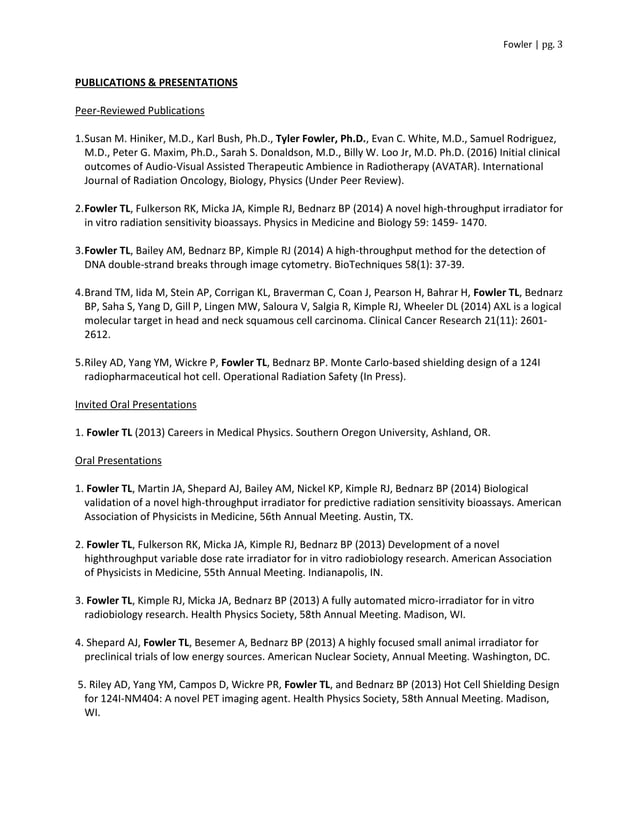 Fowler - Curriculum Vitae | PDF