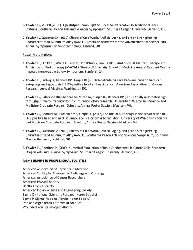 Fowler - Curriculum Vitae | PDF