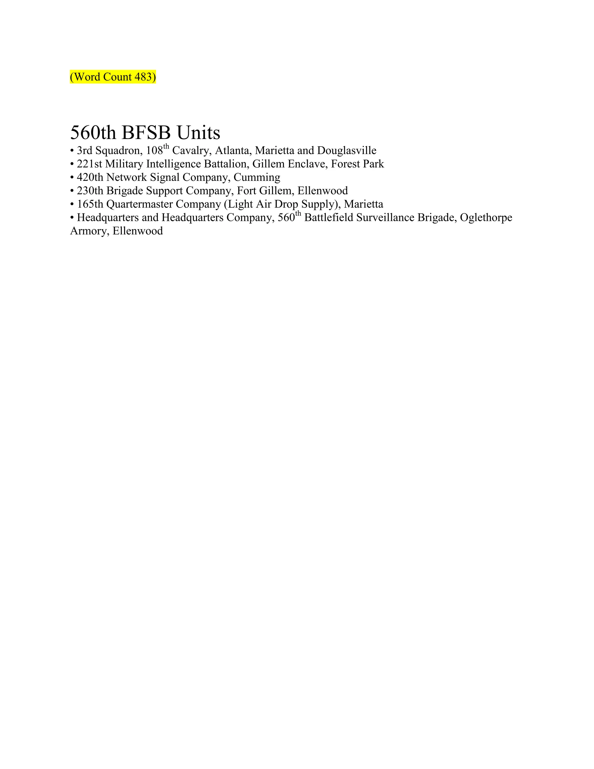 560th battlefield surveillance brigade | DOCX