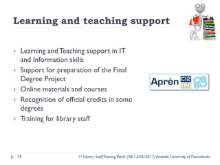 Erasmus Staff en la Aristotle University of Thessaloniki | PPT