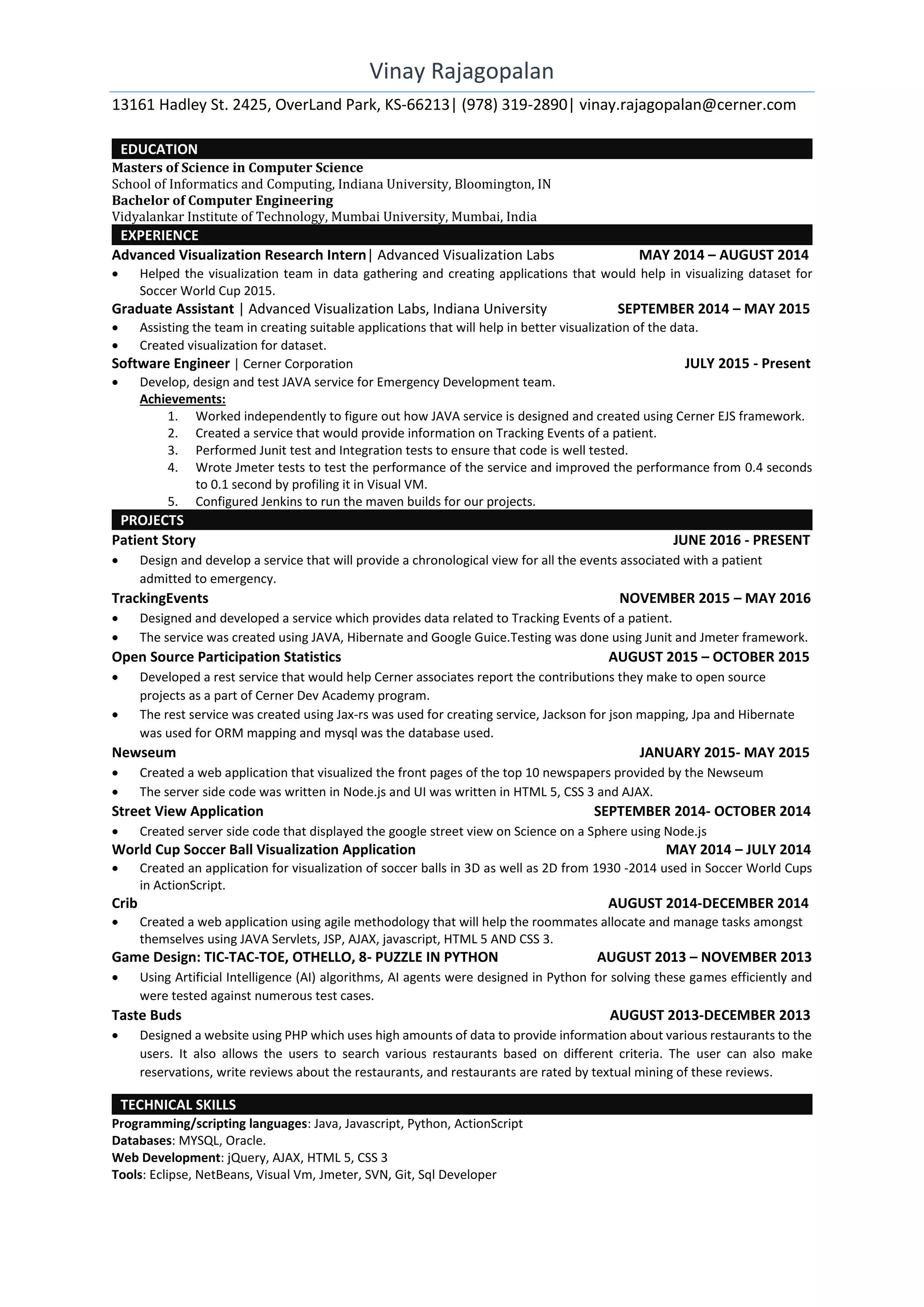 Rajagopalan, Vinay_Resume | PDF