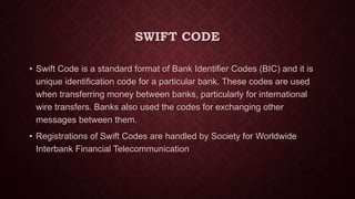 Nift and Swift | PPTX | Credit Cards | Personal Debt