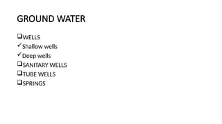 Criteria for sanitary well and ground water | PPT