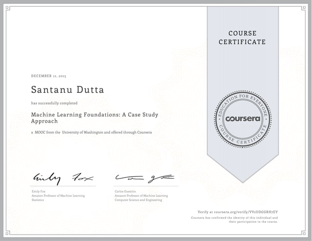 Certificate Machine Learning Foundations | PDF
