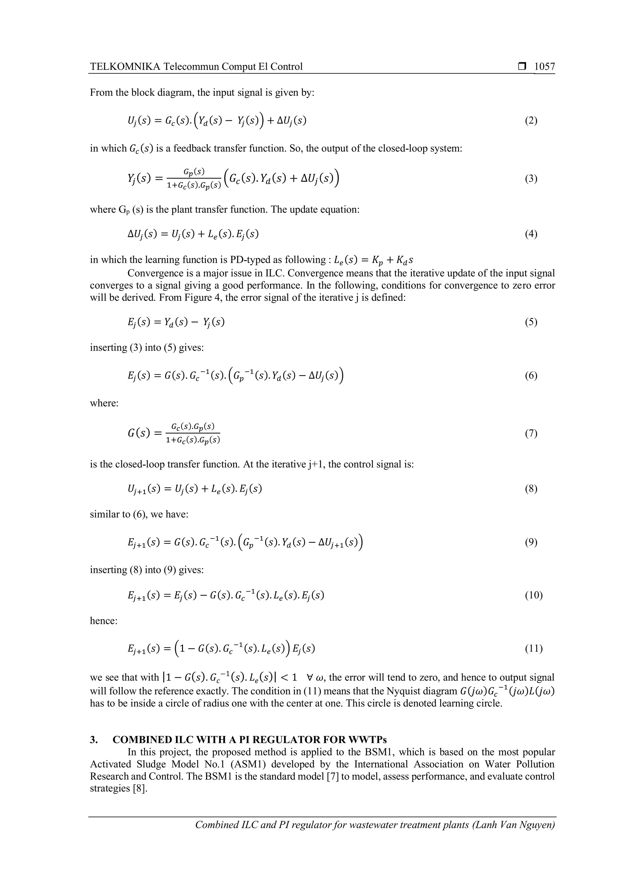 Combined ILC and PI regulator for wastewater treatment plants | PDF
