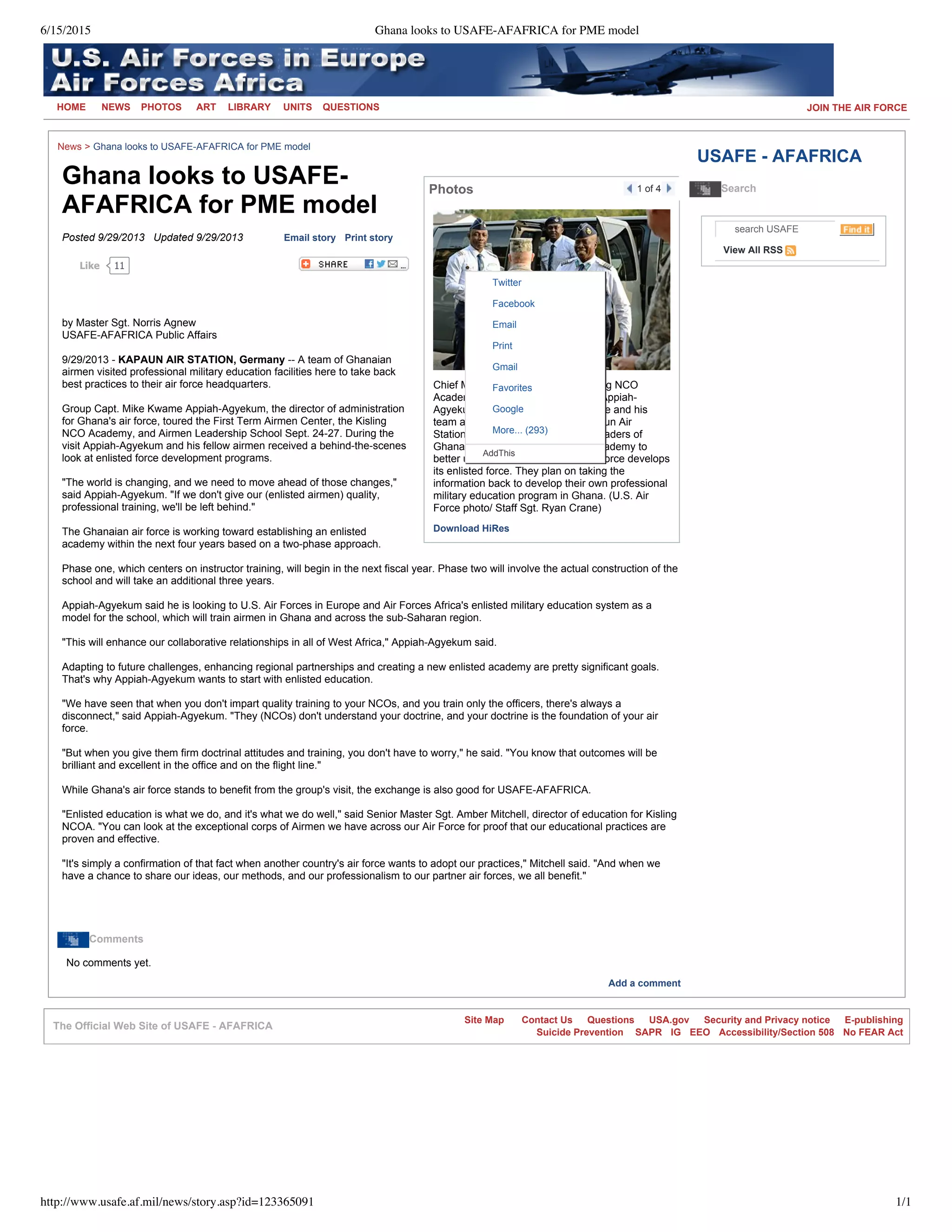 Ghana looks to USAFE-AFAFRICA for PME model | PDF