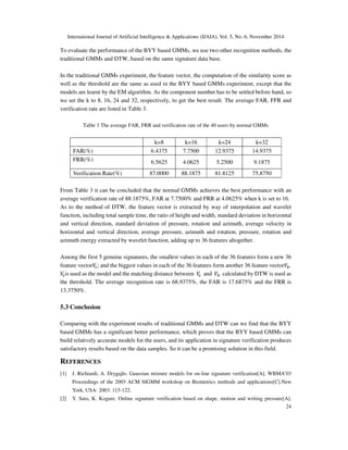 The Application Of Bayes Ying-Yang Harmony Based Gmms In On-Line Signature Verification | PDF