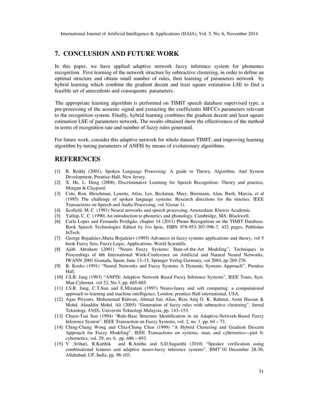 Adaptive Network Based Fuzzy Inference System For Speech Recognition Through Subtractive