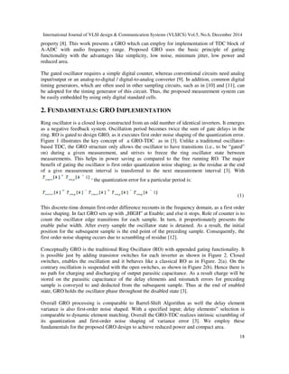 PERFORMANCE ANALYSIS OF GATED RING OSCILLATOR DESIGNED FOR AUDIO FREQUENCY RANGE ASYNCHRONOUS ...