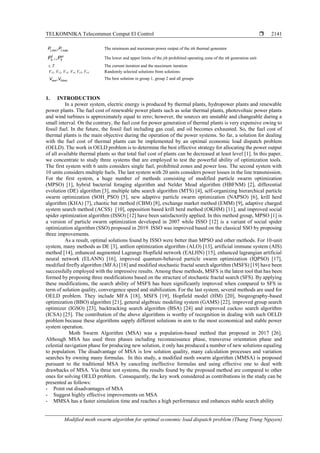 Modified moth swarm algorithm for optimal economic load dispatch problem | PDF | Beekeeping ...