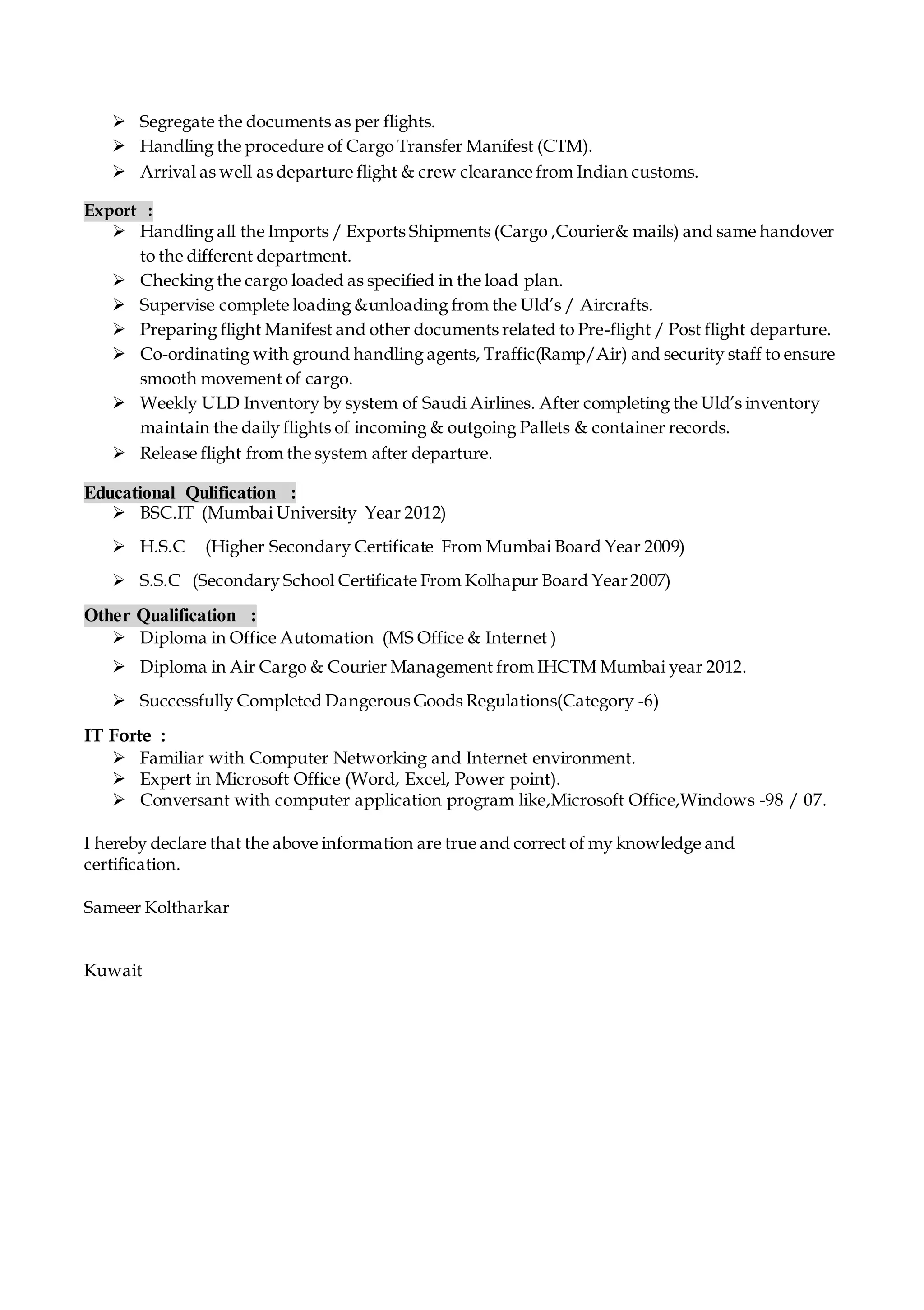 Sameer CV | DOCX