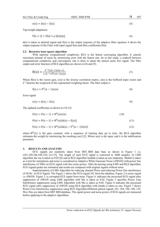 Noise reduction in ECG Signals for Bio-telemetryb | PDF