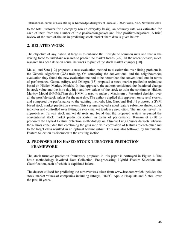 IMPROVED TURNOVER PREDICTION OF SHARES USING HYBRID FEATURE SELECTION | PDF
