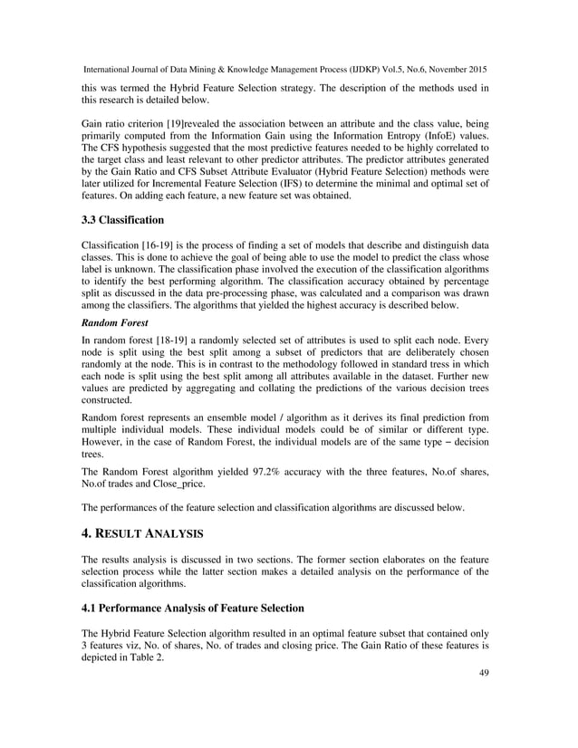 IMPROVED TURNOVER PREDICTION OF SHARES USING HYBRID FEATURE SELECTION | PDF