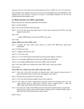 BINARY DECISION TREE FOR ASSOCIATION RULES MINING IN INCREMENTAL DATABASES | PDF