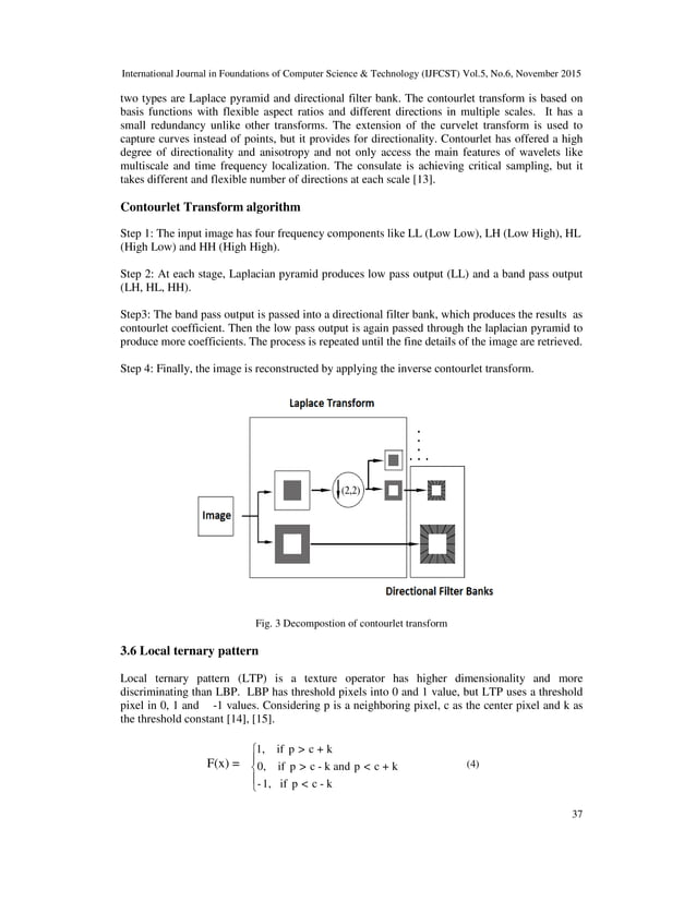 PERFORMANCE ANALYSIS OF TEXTURE IMAGE RETRIEVAL FOR CURVELET, CONTOURLET TRANSFORM AND LOCAL ...