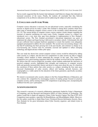 CAPTURE THE TALENT: SECONDARY SCHOOL EDUCATION WITH CYBER SECURITY ...