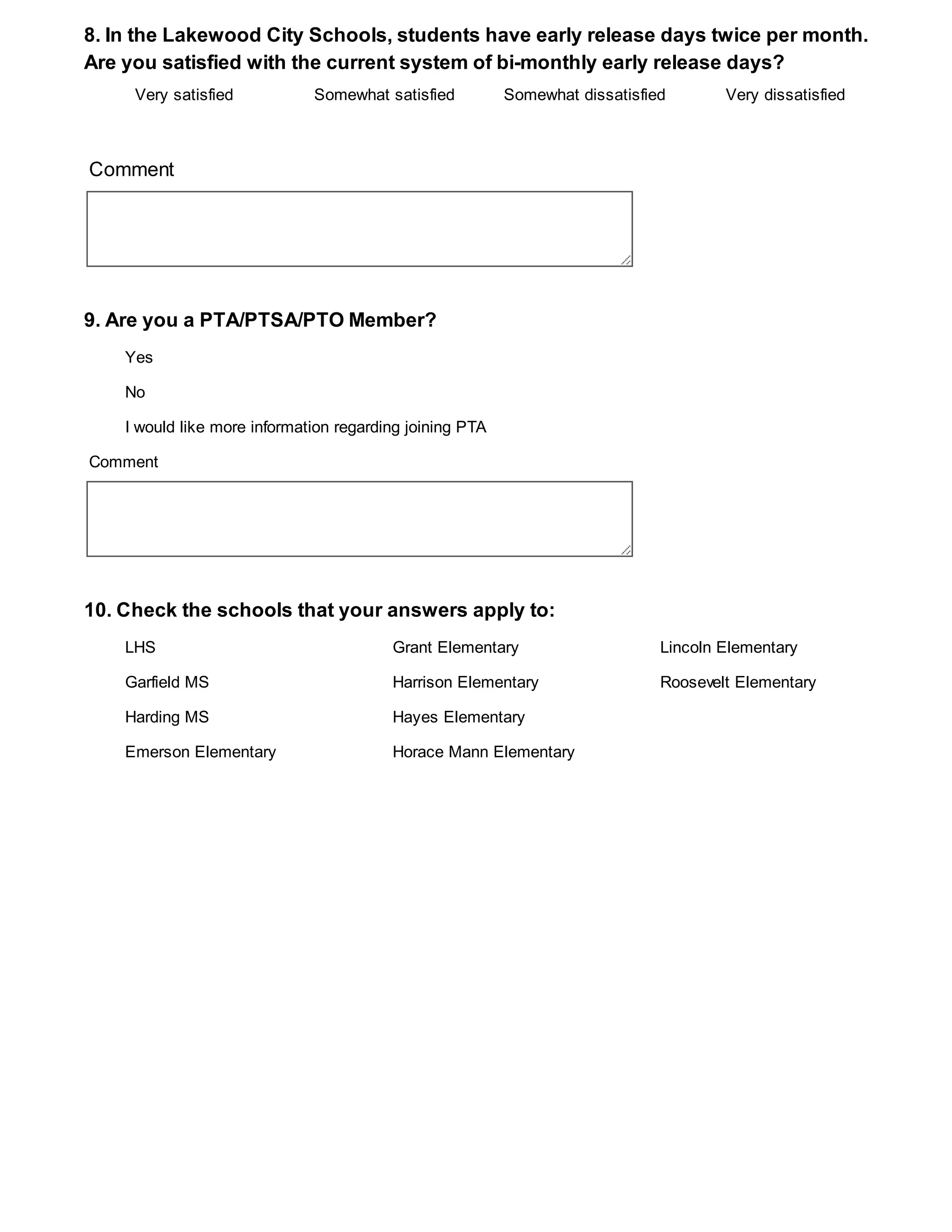 Lakewood PTA Council Parent-School Partnership Survey (1) | PDF