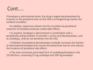 Parkins disease Movement disorders treatment drugs use .pptx