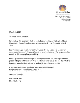 Eddie's letter from Ben | PDF