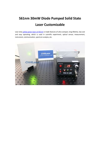 561nm 30mW Yellow Green DPSS Laser System | DOC