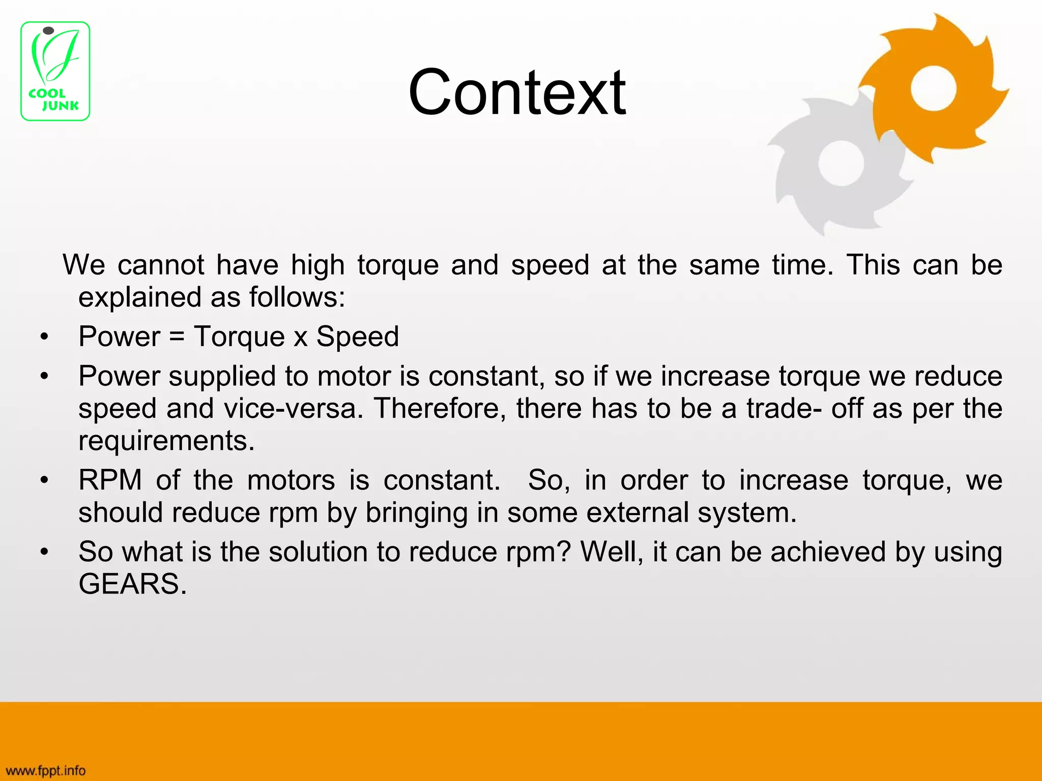 Introduction to Gears | PPT | Free Download