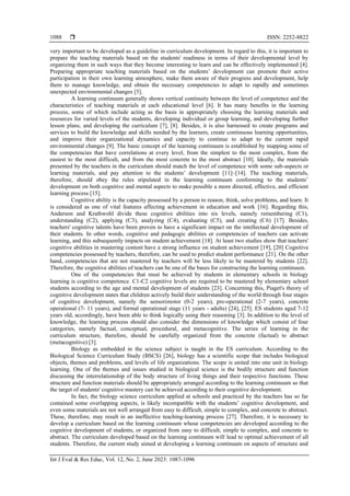 Biology science learning continuum at the elementary school level based ...