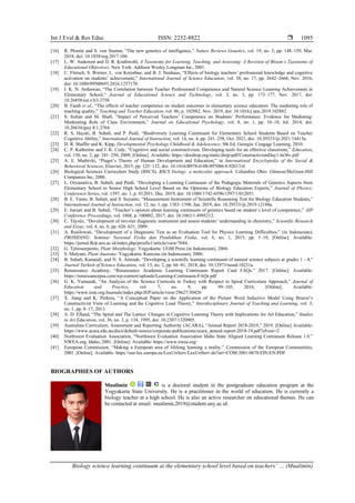 Biology science learning continuum at the elementary school level based ...