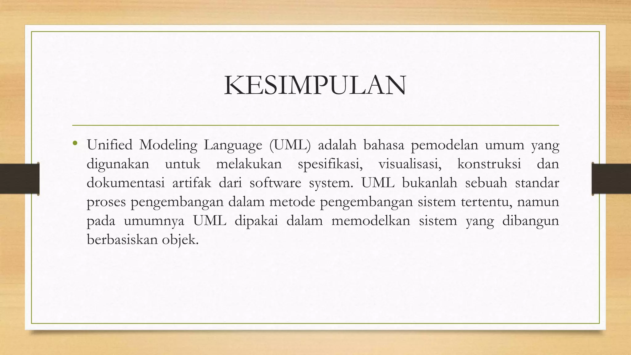 UML (Unified Modeling Language) - Rekayasa Perangkat Lunak | PPTX