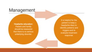 Approach to management of child with headache | PDF