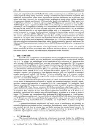Handwritten digit recognition using quantum convolution neural network | PDF | Computing ...