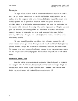 Chessboard Puzzles Part 3 - Knight's Tour | DOCX