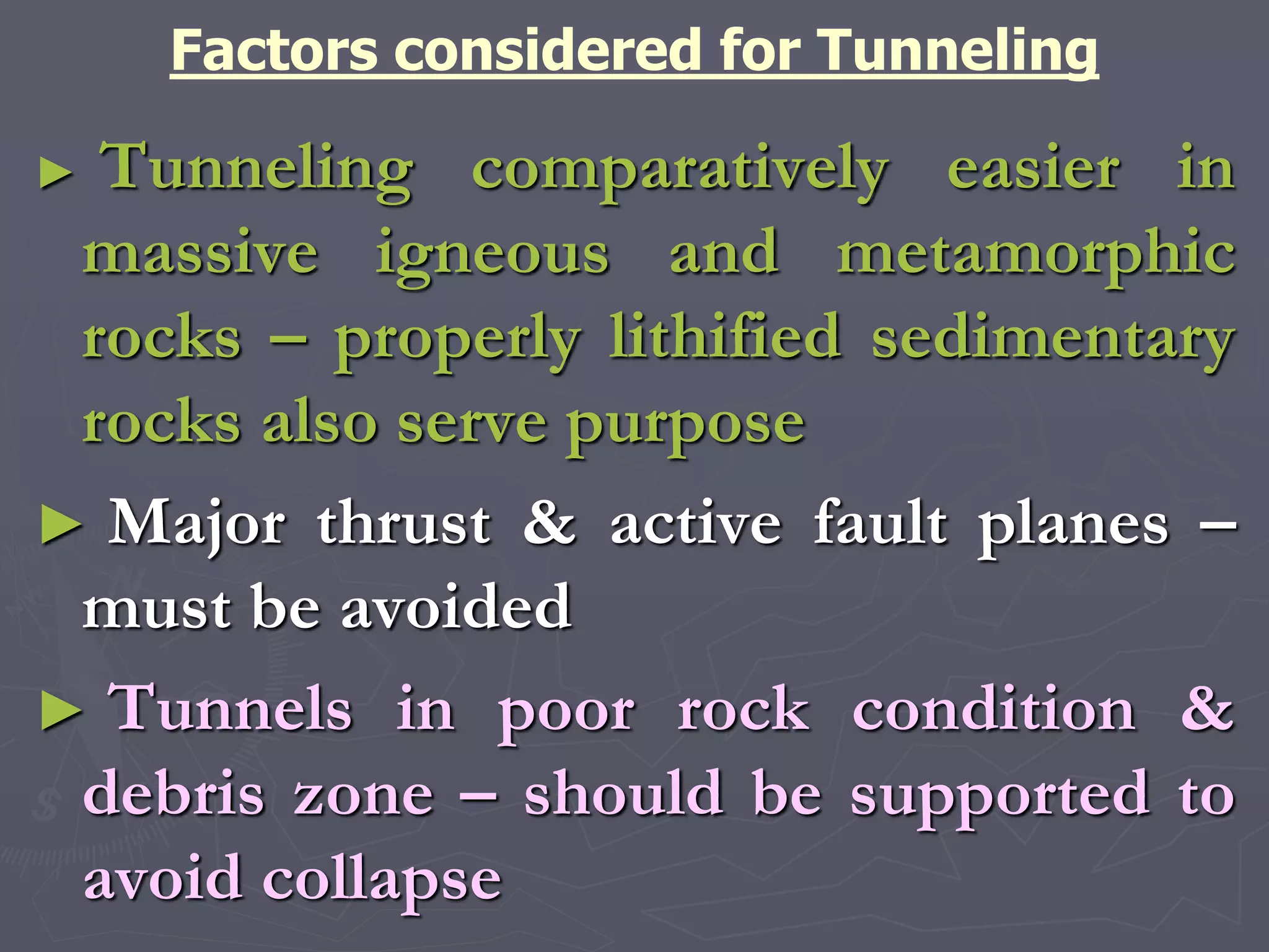 Tunnel and Underground Excavation Presentation | PPTX