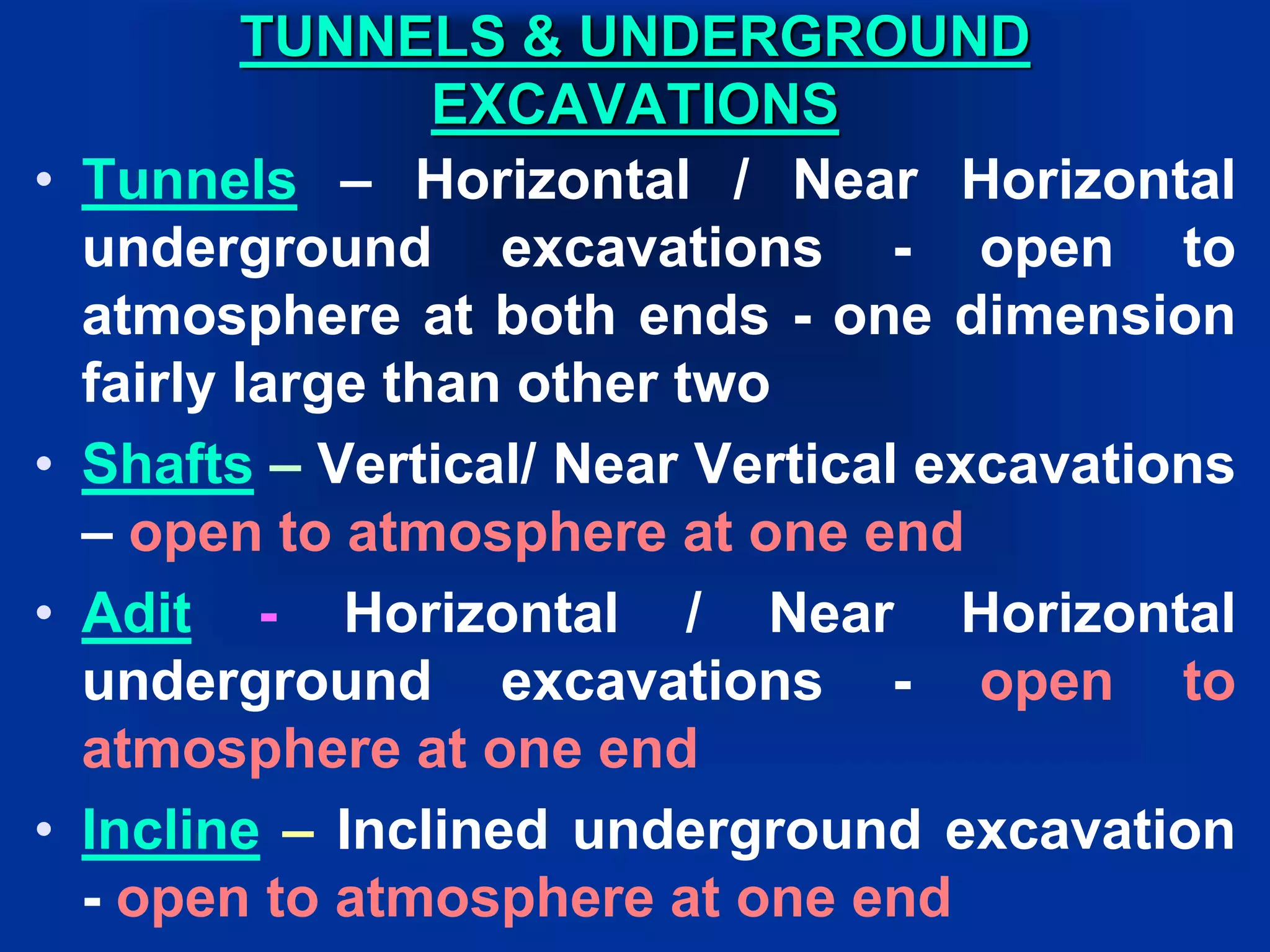 Tunnel and Underground Excavation Presentation | PPTX