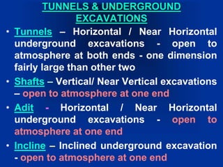 Tunnel and Underground Excavation Presentation | PPTX
