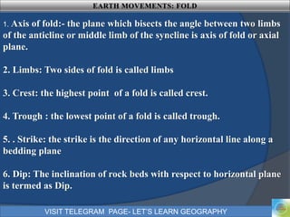 EARTH MOVEMENT :- FOLD AND IT S TYPE | PPTX