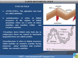EARTH MOVEMENT :- FOLD AND IT S TYPE | PPTX