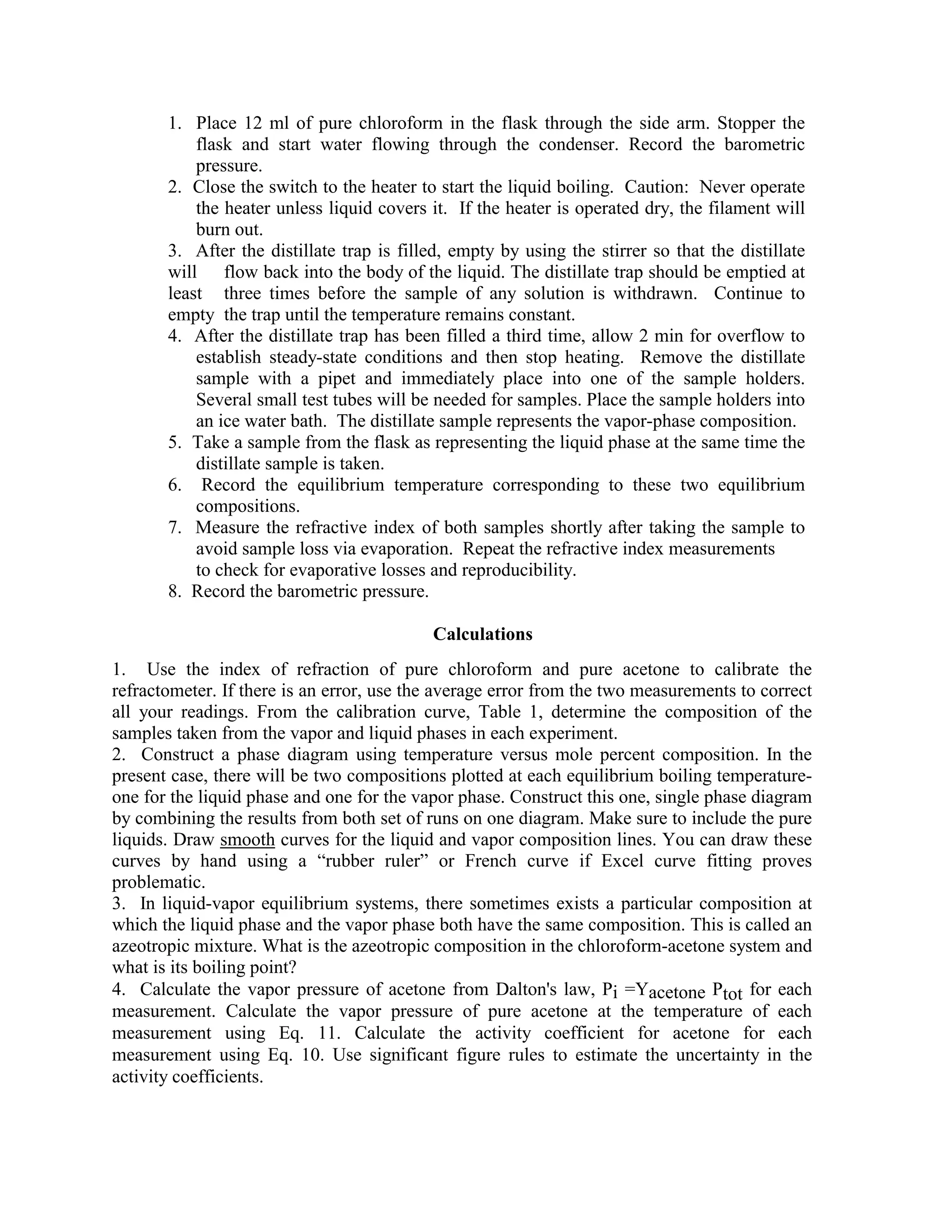 Liquid-Vapor Equilibria in Binary Systems | PDF