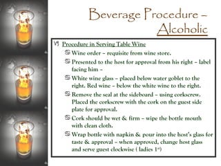 BEVERAGE SERVICE | PPT | Alcoholic Beverages | Food & Drink