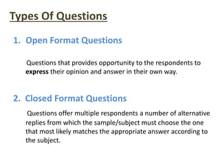 Questionnaire Research | PPTX
