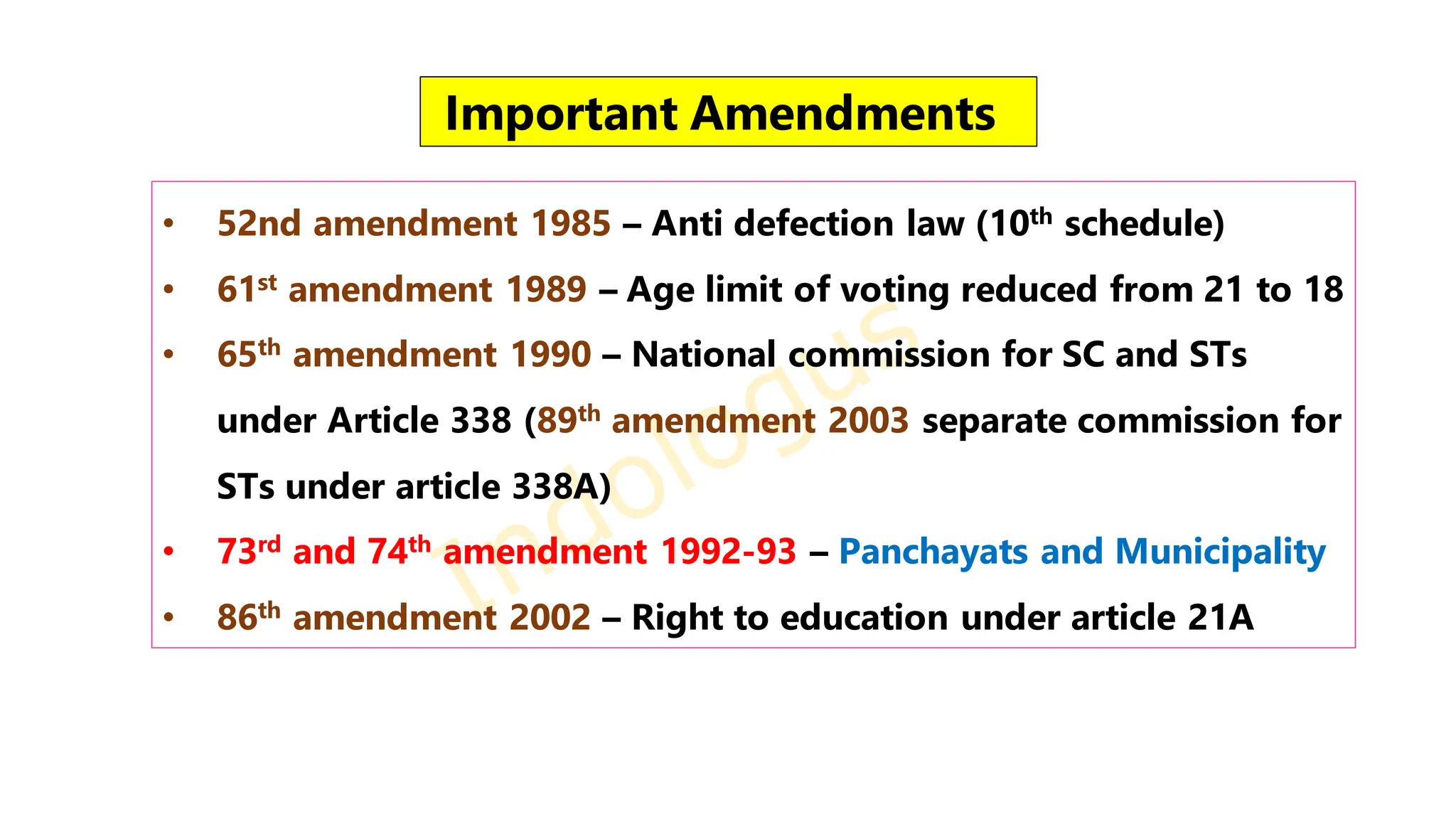 All major amendments made in our constitution of india | PDF