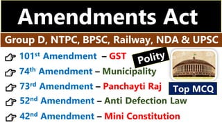 All major amendments made in our constitution of india | PDF