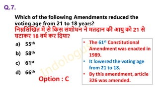 All major amendments made in our constitution of india | PDF