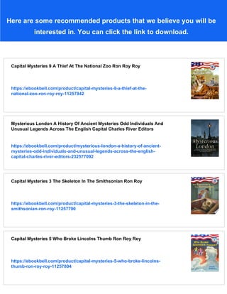 Capital Mysteries 4 A Spy In The White House Ron Roy | PDF