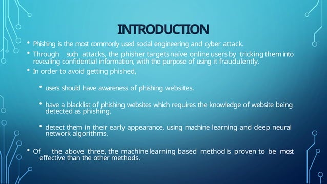 phishing website detection using ML teq | PPT